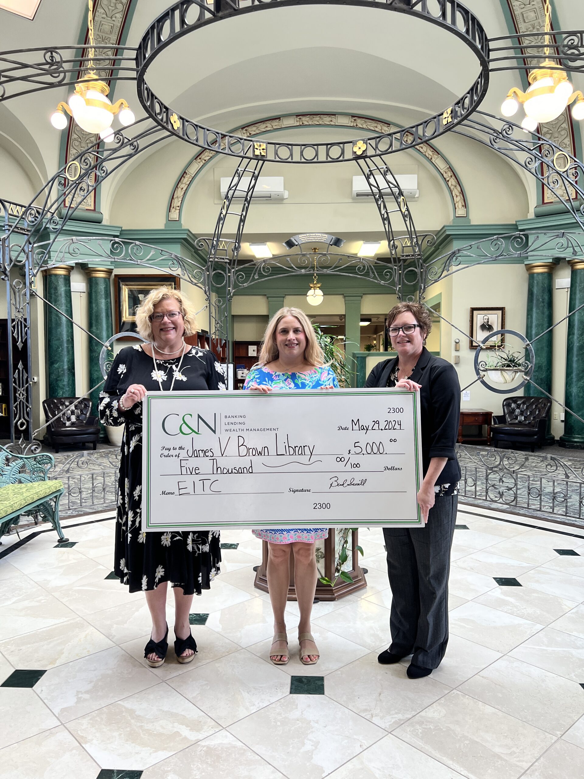 C&N Bank donates to library through EITC program – James V. Brown Library